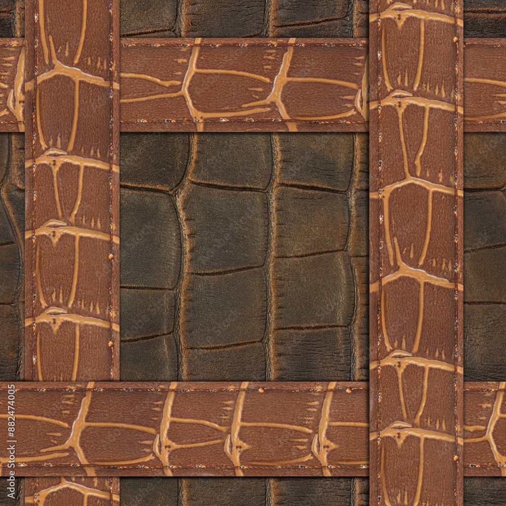 Seamless 4k photo texture photo of brown colored alligator skin leather ...