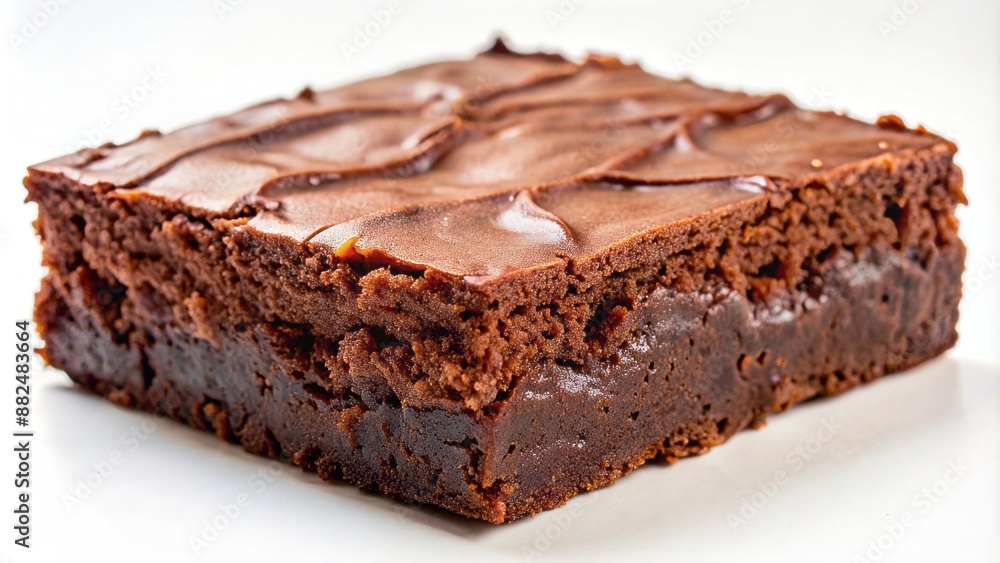 Rich, decadent, chocolate brownie slice perfectly centered on a crisp ...