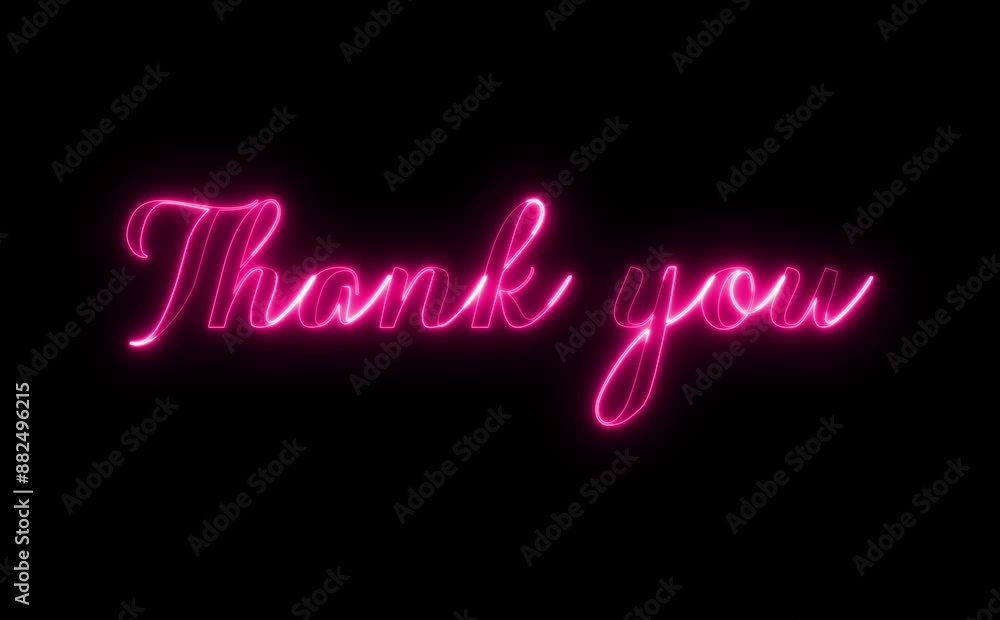 Thank You Neon Title 4k Resolution, Thank You text font with neon light ...