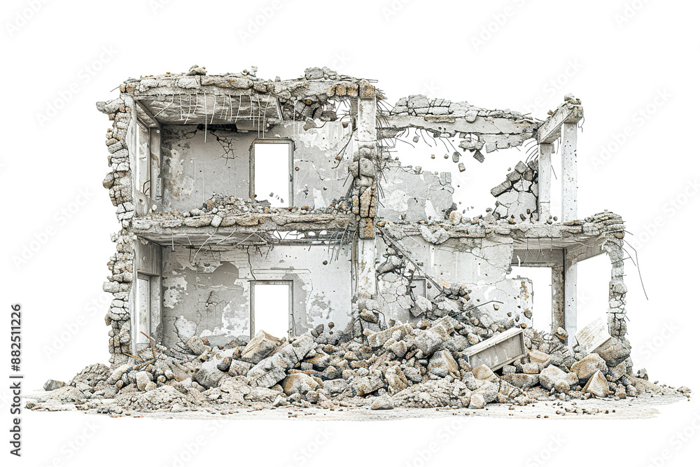 Photo & Art Print Collapsed Building Rubble PNG Transparency Isolated ...