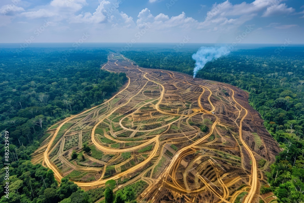 Aerial View of Deforestation in the Amazon Rainforest Stock Photo ...