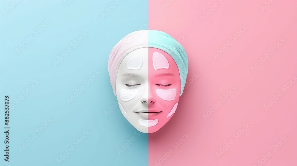 Skin brightening treatment flat design side view rejuvenation theme ...
