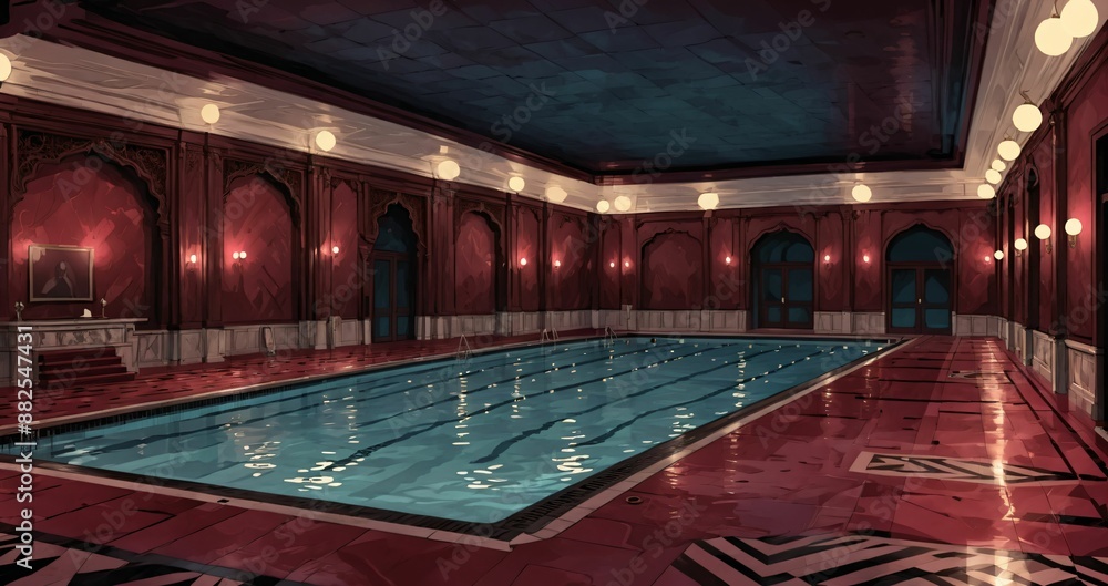 indoor spa resort bathhouse with hot tub and swimming pool in interior ...