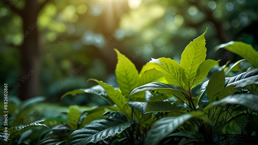 Nature of green leaf in garden at summer. Natural green leaves plants ...