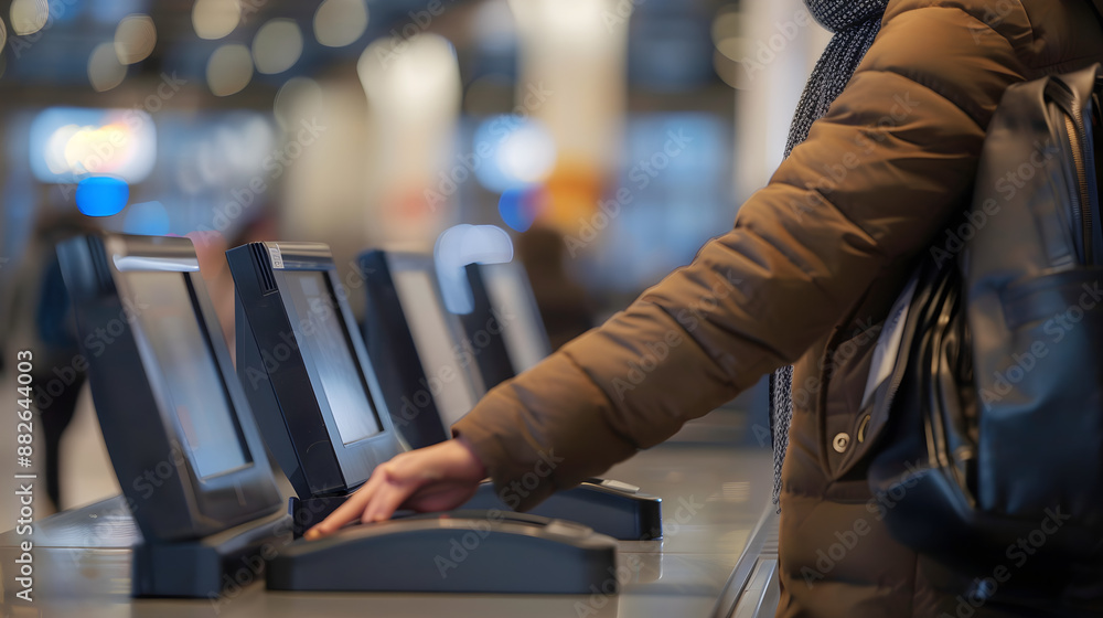 Individual completing secure online purchase using biometric ...