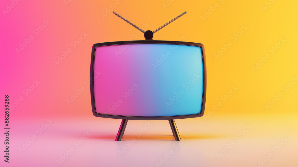 Realistic flickering vintage TV signal with static noise background for ...