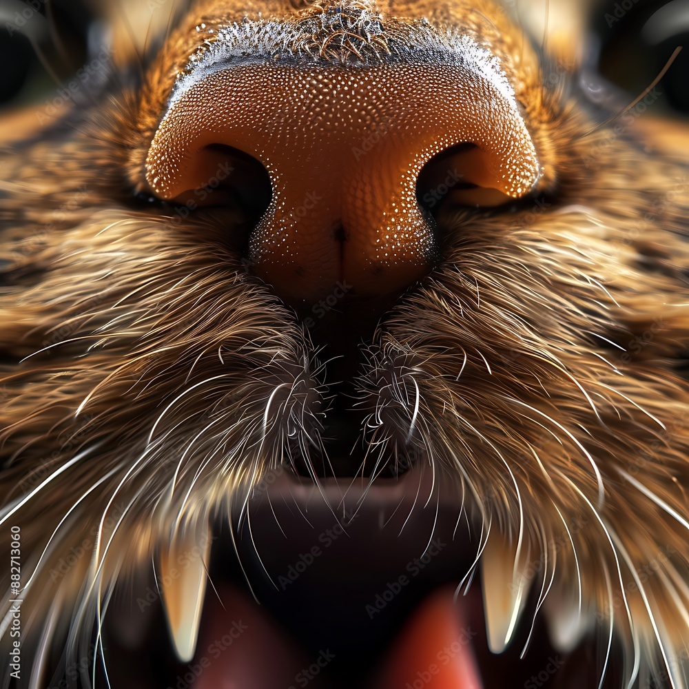 Detailed front-side close-up of a cat's tongue, showing the tiny barbs ...