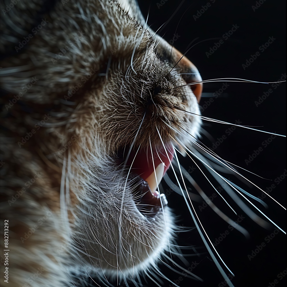 Front-facing close-up of a cat's tongue, highlighting the detailed ...