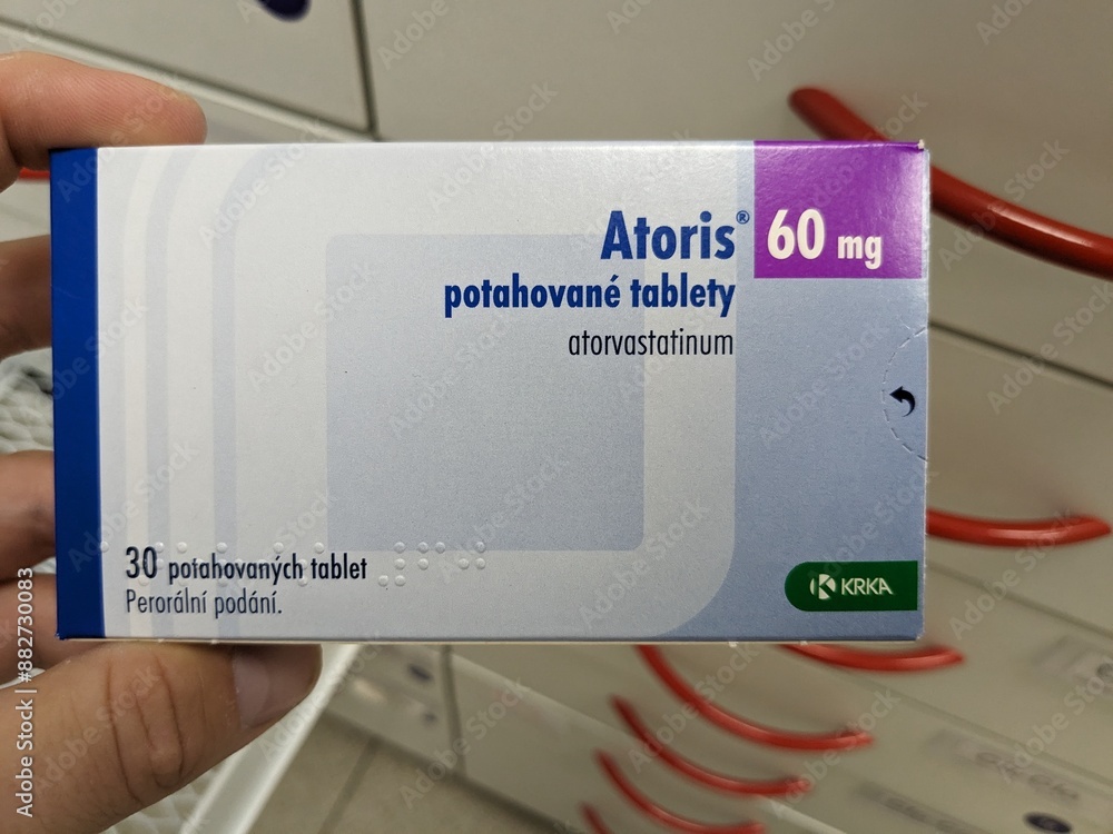 Prague, Czech Republic - July 10 2024: ATORIS box of medication with ...