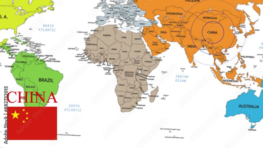 China Map Animation.China Map Showing Up Intro By Regions 4k animated ...