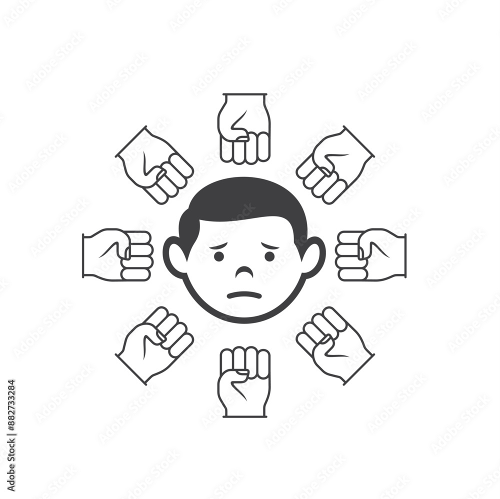 symbol of stop bullying, bullying icon, vector art. Stock Vector ...