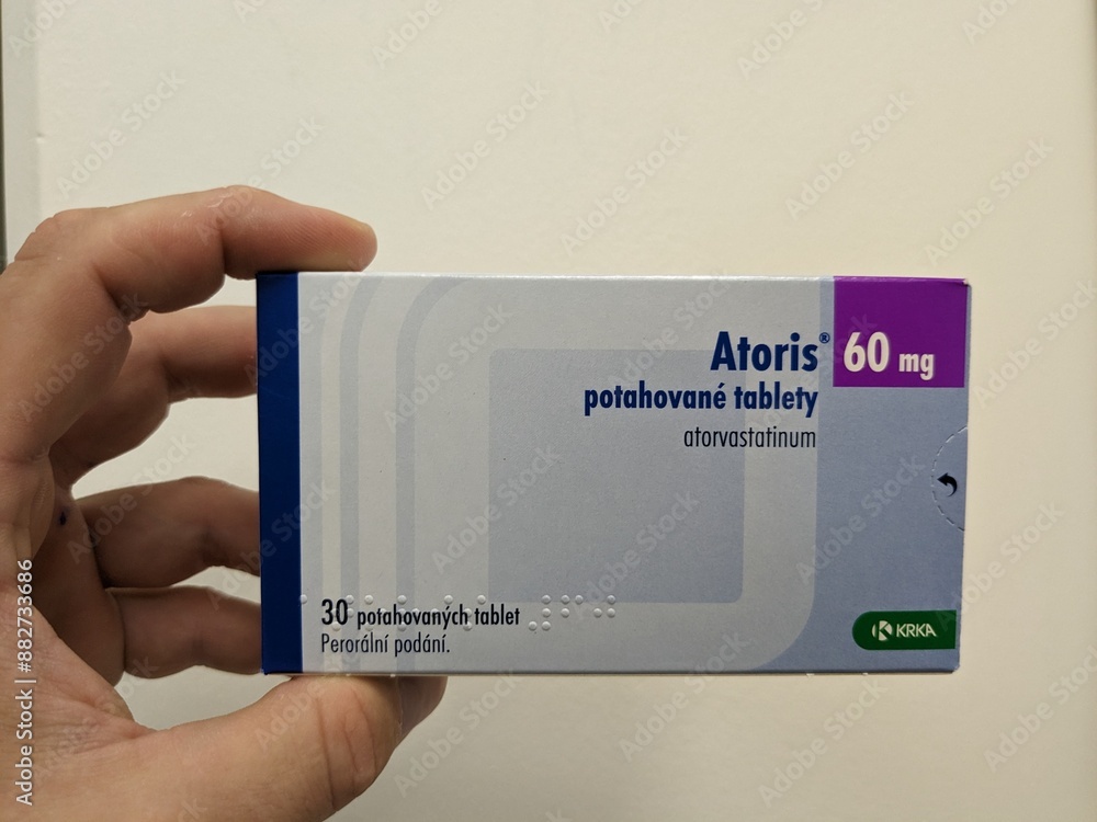 Prague, Czech Republic - July 10 2024: ATORIS box of medication with ...