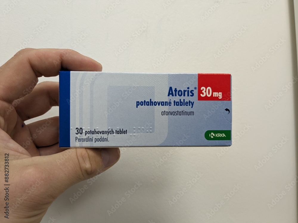 Prague, Czech Republic - July 10 2024: ATORIS box of medication with ...