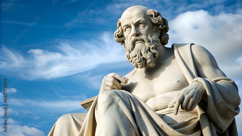Socrates' marble statue, the famous ancient Greek philosopher, in a ...