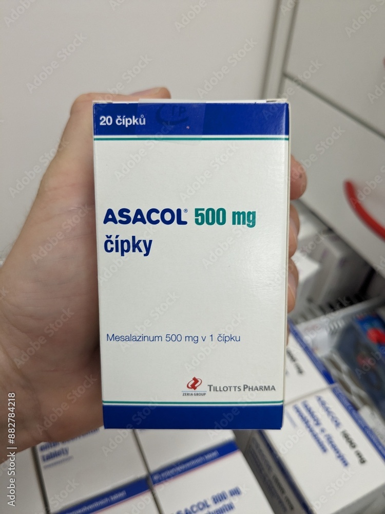 Prague, Czech Republic - July 10 2024: ASACOL box of medication with ...