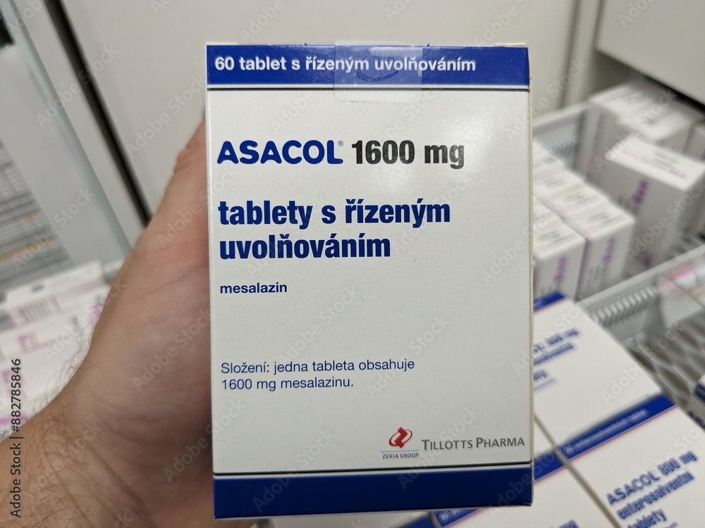 Prague, Czech Republic - July 10 2024: ASACOL box of medication with ...