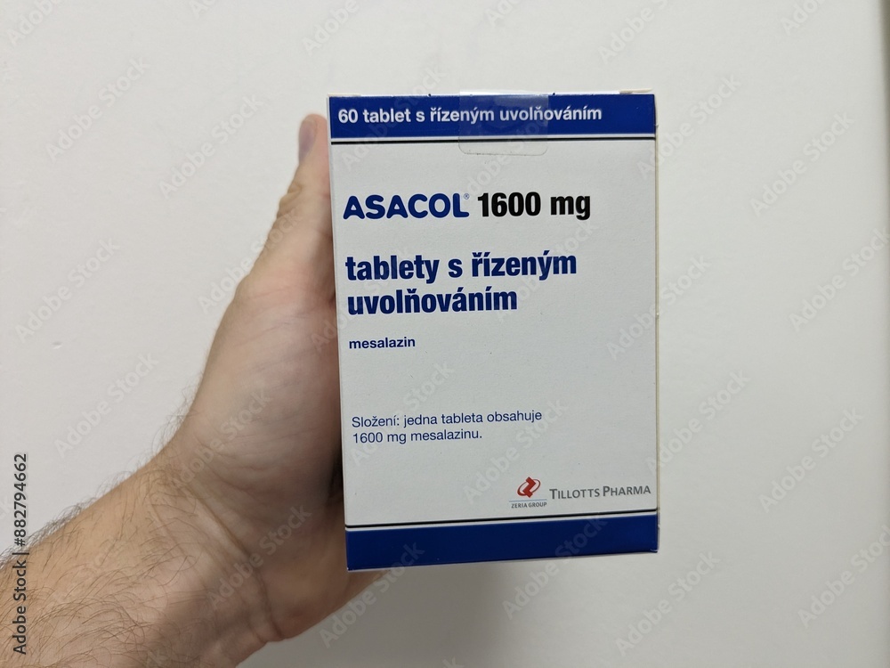 Prague, Czech Republic - July 10 2024: ASACOL box of medication with ...