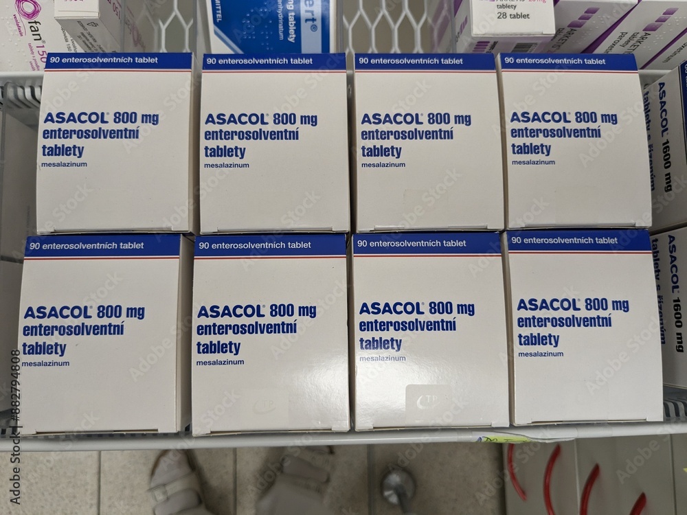 Prague, Czech Republic - July 10 2024: ASACOL box of medication with ...