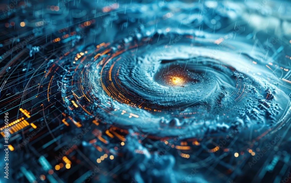 Poster Cyclone pressure systems, barometric data, focus on, weather ...