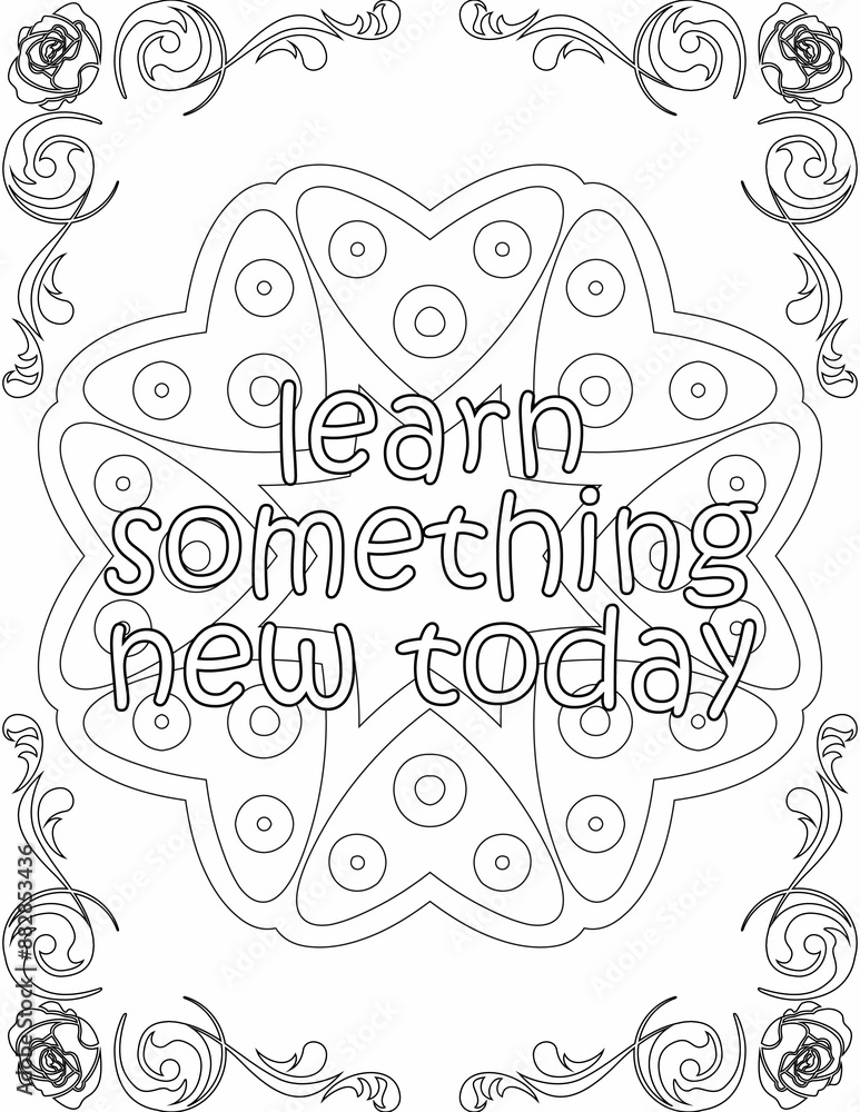 Printable mandala coloring page for kids and adults with motivational ...
