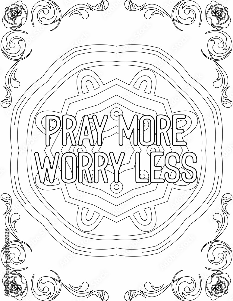 Printable mandala coloring page for kids and adults with motivational ...