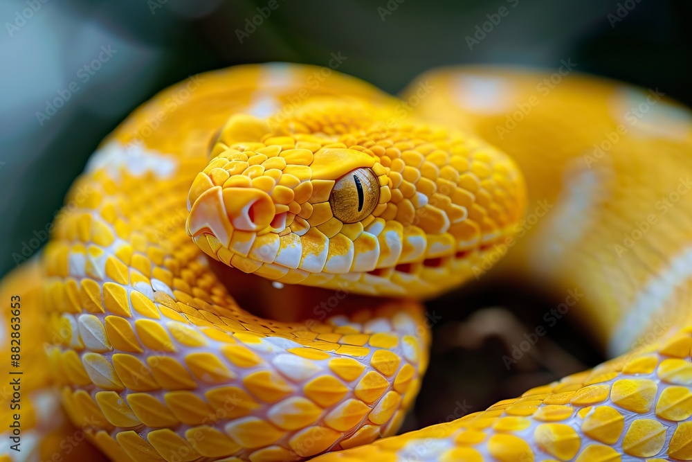 Beauty of yellow snake Many species of snakes can have yellow and white ...