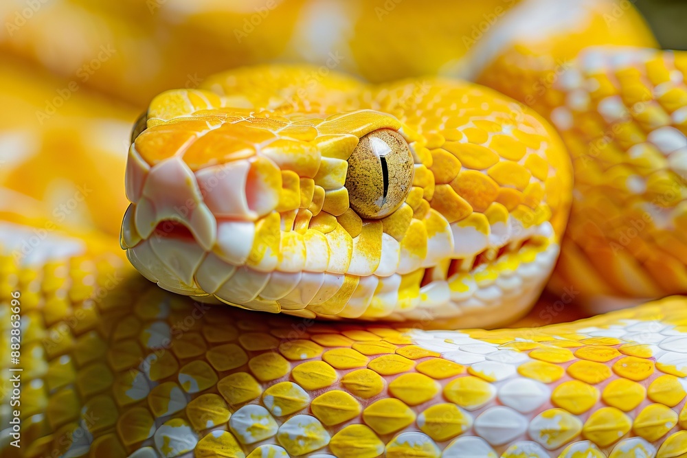 Beauty of yellow snake Many species of snakes can have yellow and white ...