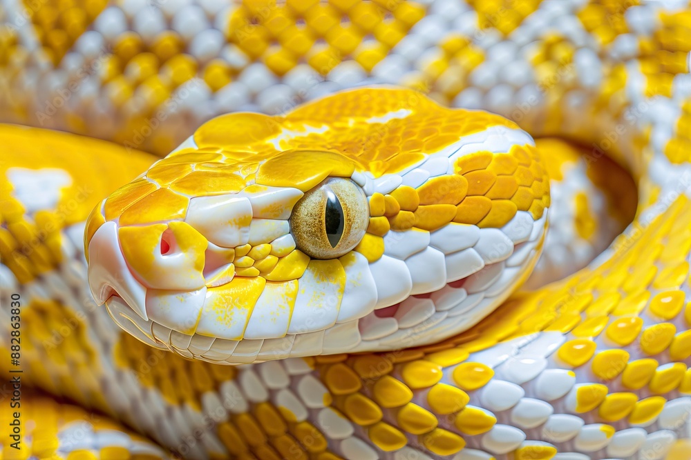 Beauty of yellow snake Many species of snakes can have yellow and white ...