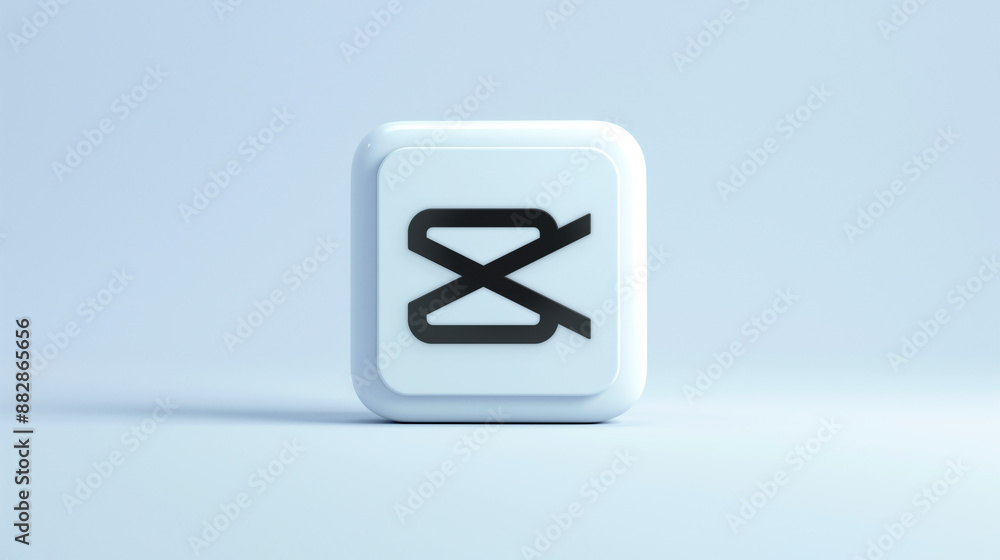 CapCut app 3d icon on a pale blue background Stock Illustration | Adobe ...