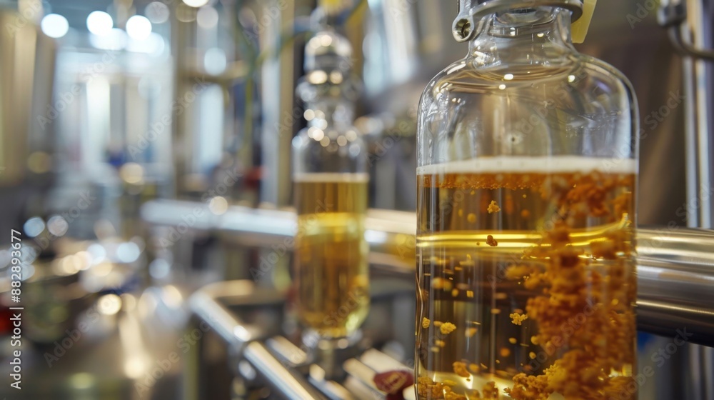 Yeast being cultivated in advanced bioreactors, with modern design and ...