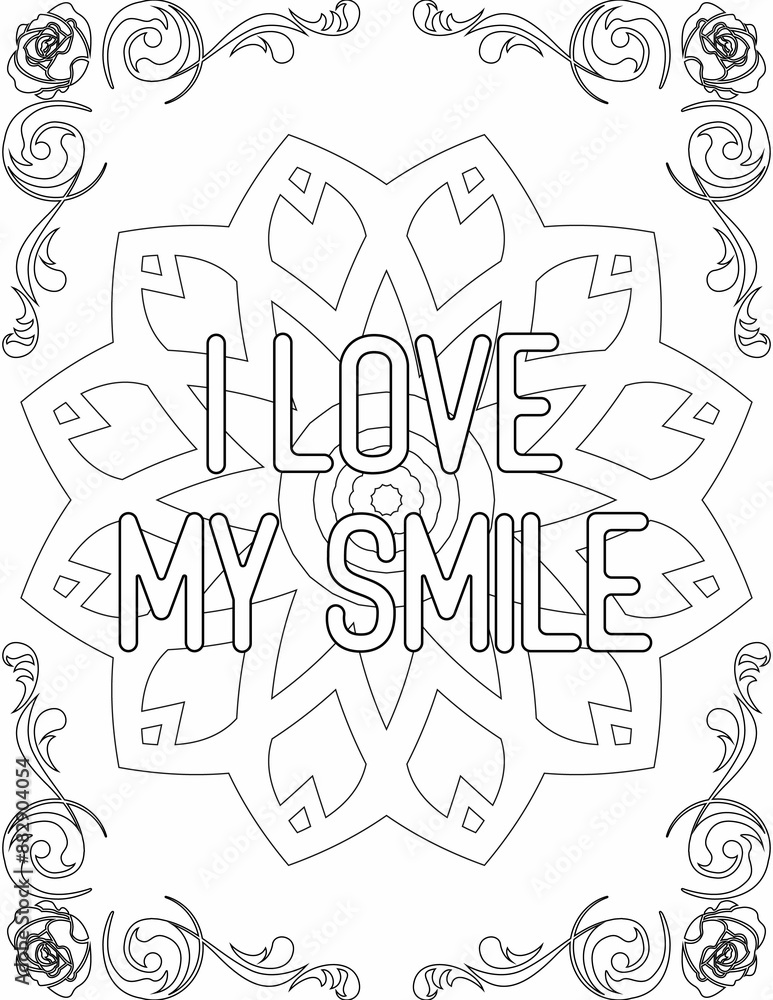 Printable mandala coloring page for kids and adults with inspirational ...