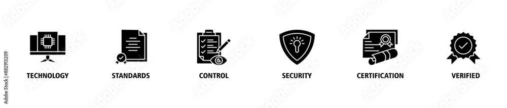 ISO27001 banner web icon set vector illustration concept for ...