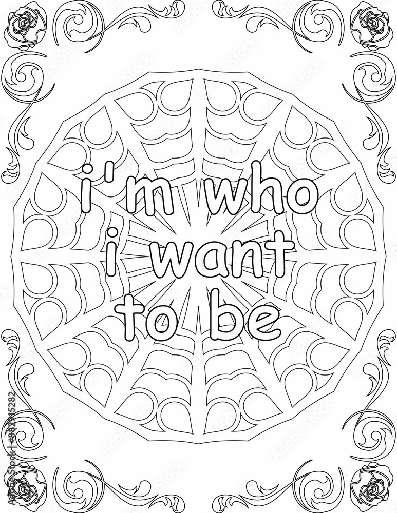 Printable mandala coloring page for kids and adults with inspirational ...