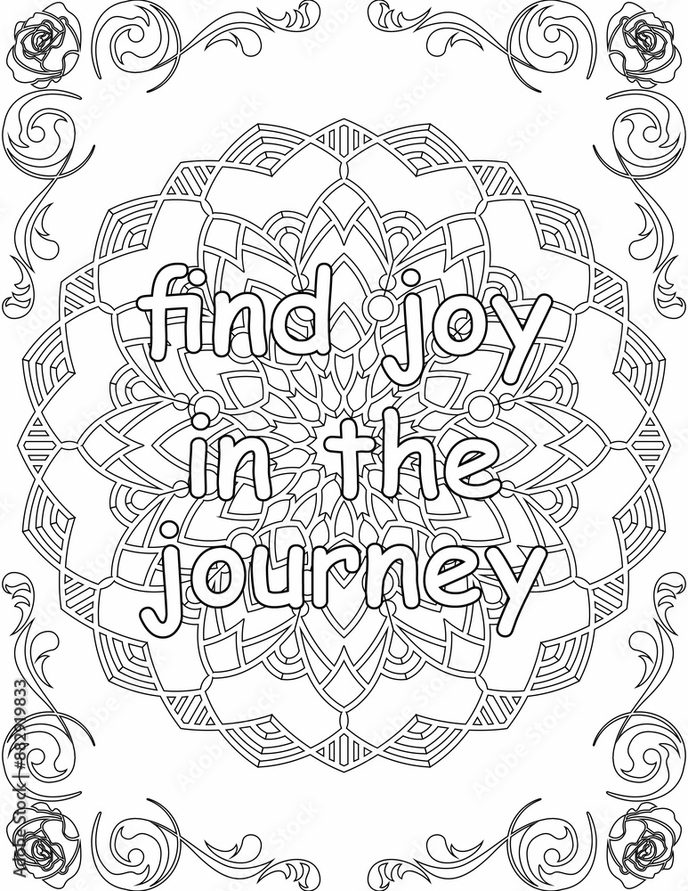 Printable mandala coloring page for kids and adults with inspirational ...
