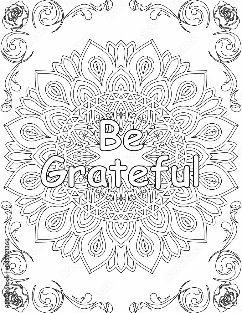 Printable mandala coloring page for kids and adults with inspirational ...