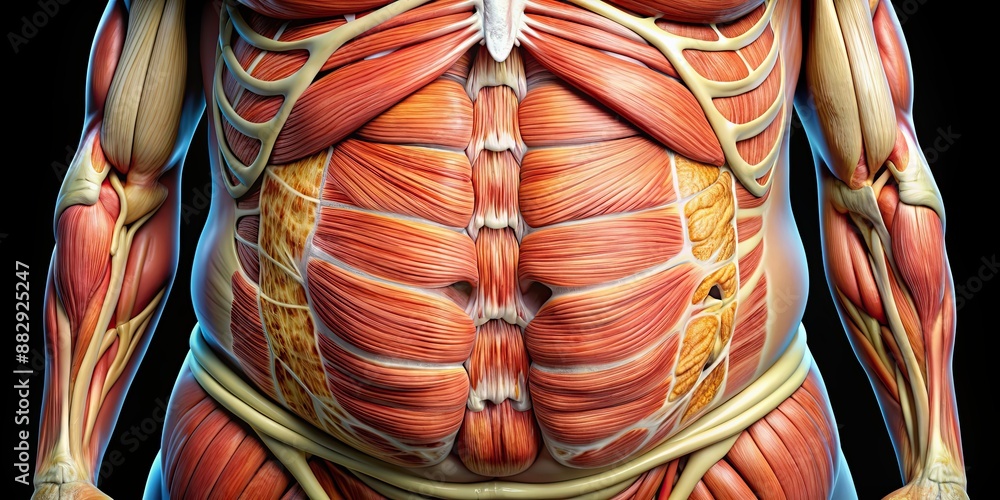 Close-up scan of human abdominal fat showing layers of adipose tissue ...