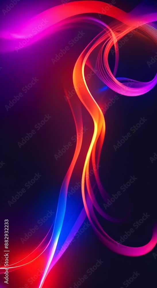 Music key neon colors on black background Music notes abstract blue ...