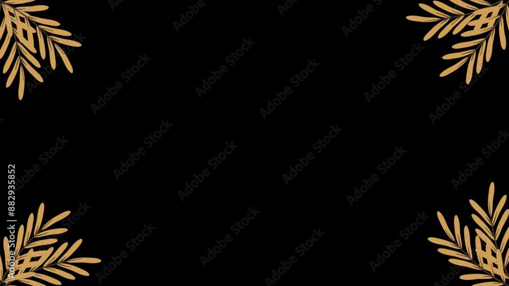 Tropical summer plants Leaves, flowers border frame animation with a ...