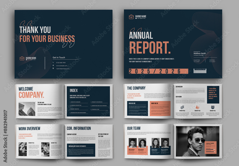 Annual Report Layout Stock Template Adobe Stock