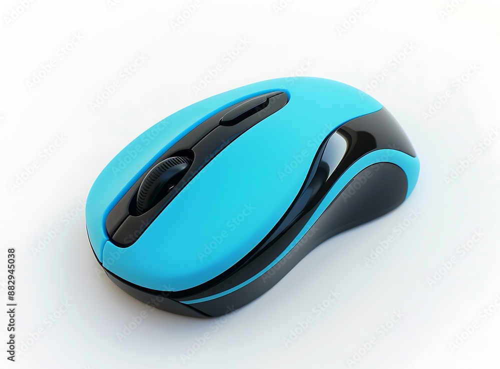 Cute cartoon vector style computer mouse on a white background, with a ...