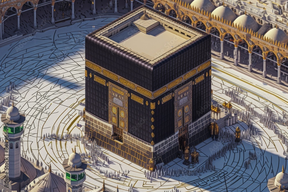 Miniature sacred shrine model Create a detailed ultra-high definition ...