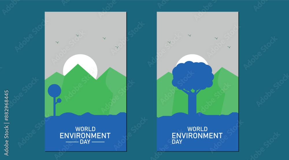 World environment day banner flyer design illustration template design ...