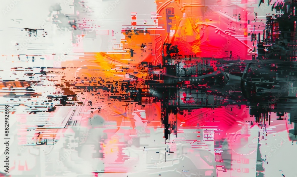 Glitch noise distortion of broken backgrounds, VHS effect, glitch ...