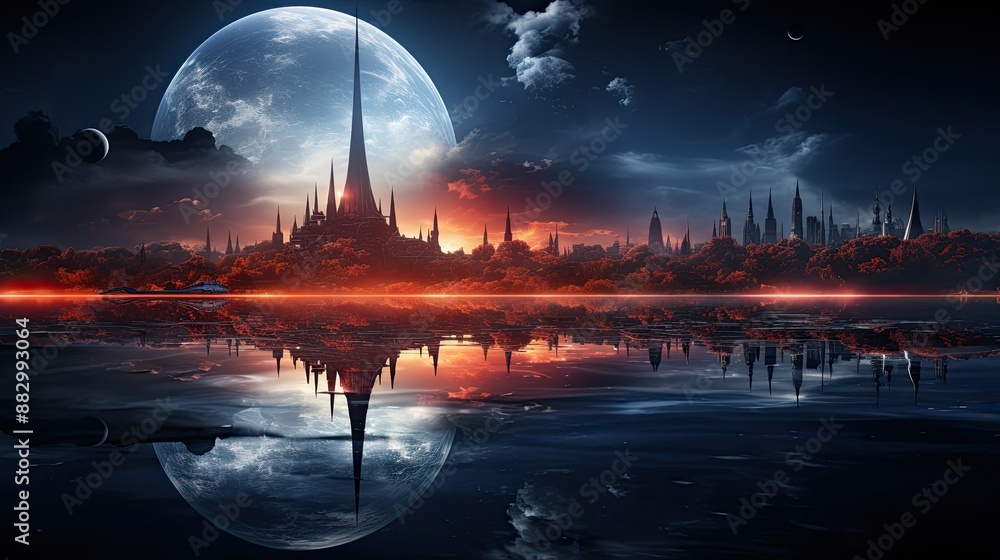 64k, 8k widescreen, wallpaper, amazing lanscape scene, futuristic sci ...