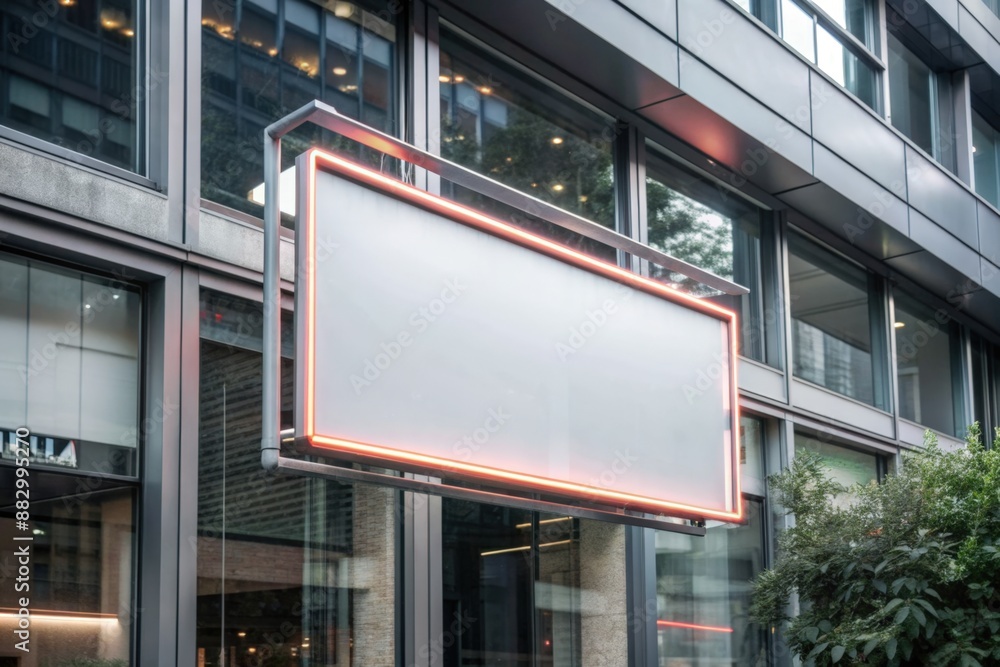 neon blank sign billboard for your advertising Stock Photo | Adobe Stock