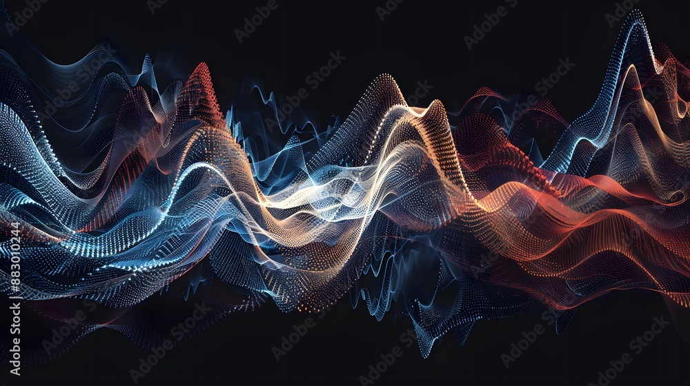 Waveforms: An abstract visualization of audio waveforms, each with ... Waveforms: An abstract visualization of audio waveforms, each with ...