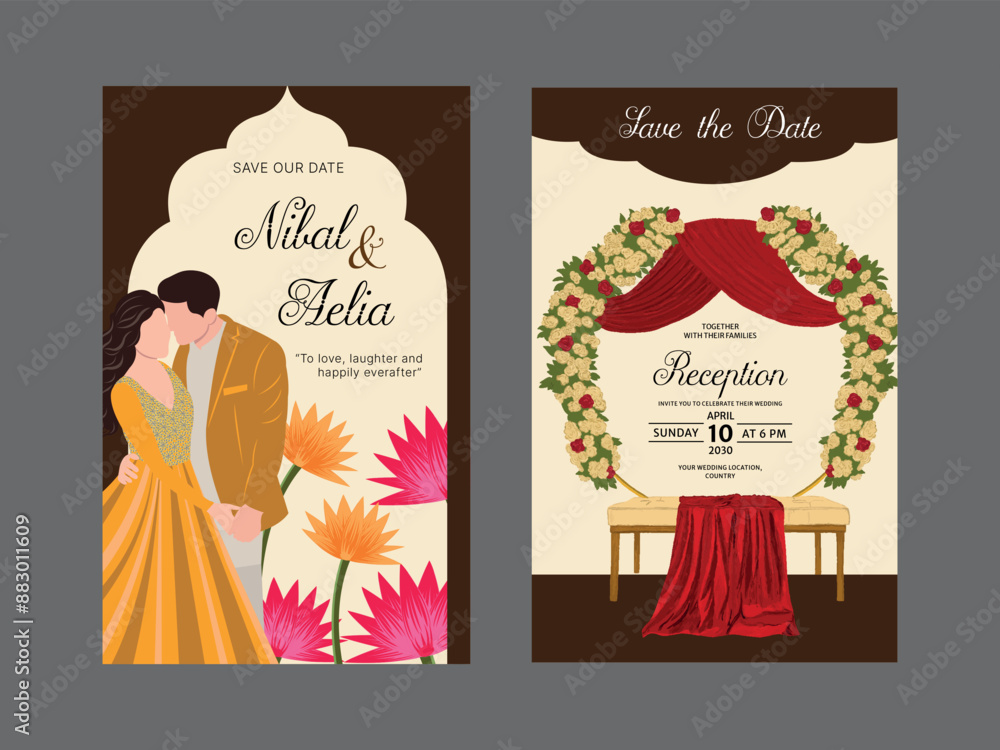 hindu wedding card design, mehndi, unique hindu wedding card design ...