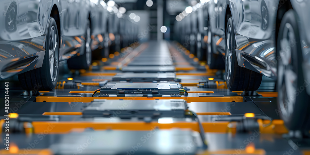 Electric Vehicle Battery Cell Assembly Line in Automated Factory A ...