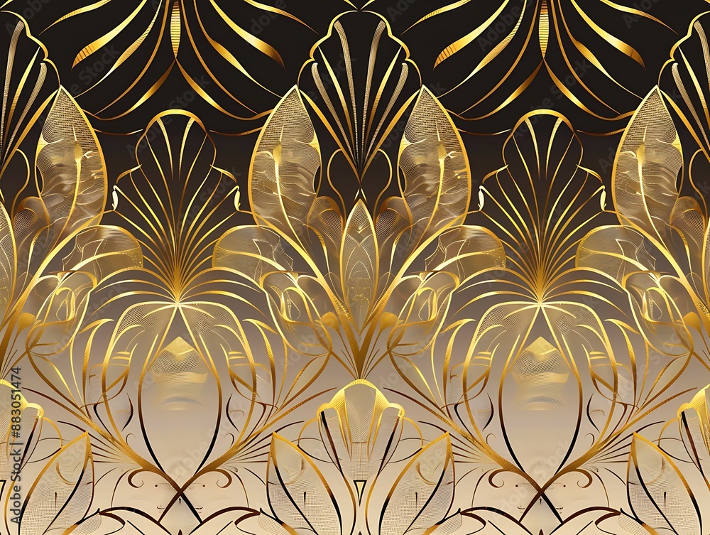 Luxury golden wallpaper. Art Deco Pattern, Vip invitation background ...