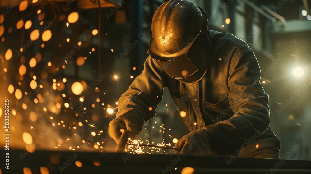 AI generator image of Incredible photo of a metalworker forging custom ...